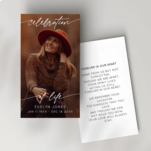 Celebration of Life Script Funeral Photo Memorial | Zazzle