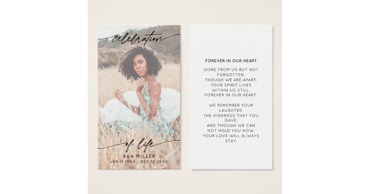 Celebration of Life Script Memorial Funeral White | Zazzle