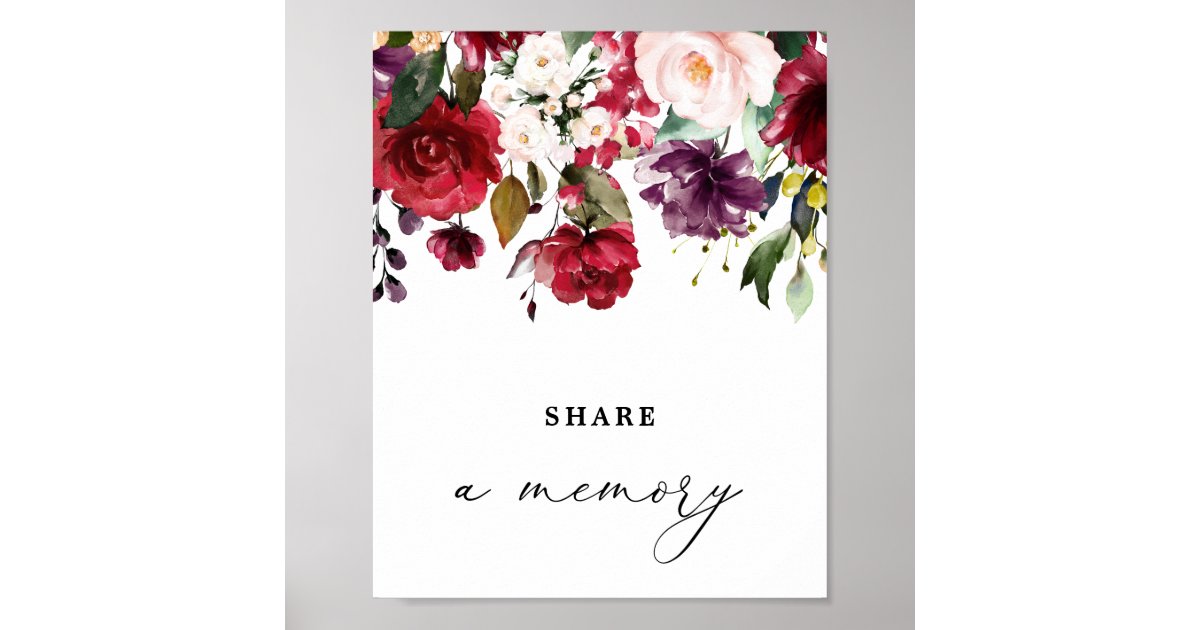 Celebration Of Life Share A Memory Sign | Zazzle