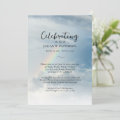Celebration of Life, Sky Clouds Rainbow Funeral Invitation | Zazzle