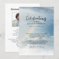 Celebration of Life, Sky Clouds Rainbow Funeral Invitation | Zazzle