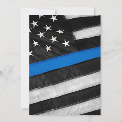Celebration of Life Thin Blue Line Memorial Invitation | Zazzle
