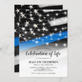 Celebration of Life Thin Blue Line Memorial Invitation | Zazzle