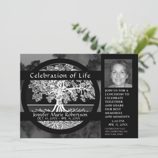 Celebration of Life - Tree of Life Invitation | Zazzle