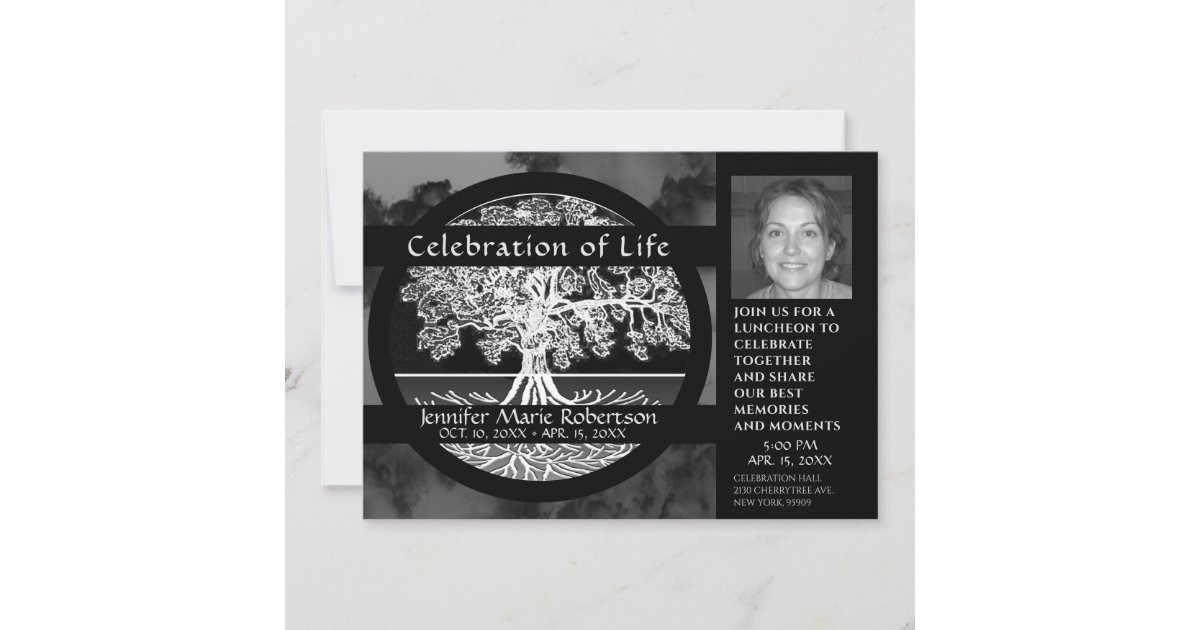 Celebration of Life - Tree of Life Invitation | Zazzle