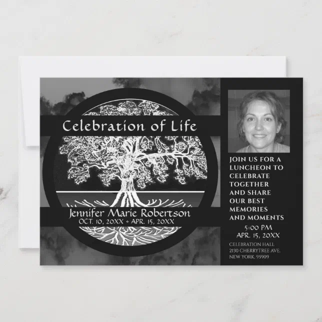 Celebration of Life - Tree of Life Invitation | Zazzle