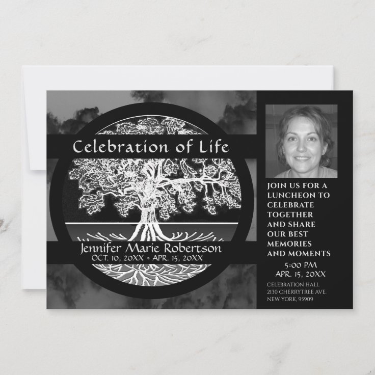 Celebration of Life - Tree of Life Invitation | Zazzle
