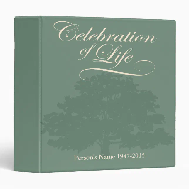 Celebration of Life with Oak Tree Guest Book Binder | Zazzle