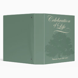 Celebration of Life with Oak Tree Guest Book Binder | Zazzle