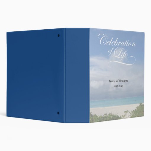Celebration of Life with Ocean Scene Guest Book Binder | Zazzle