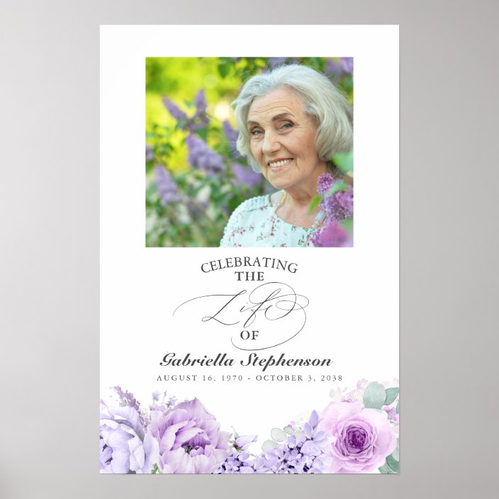 Celebration Of Life with Photo Funeral Ceremony Poster | Zazzle.com