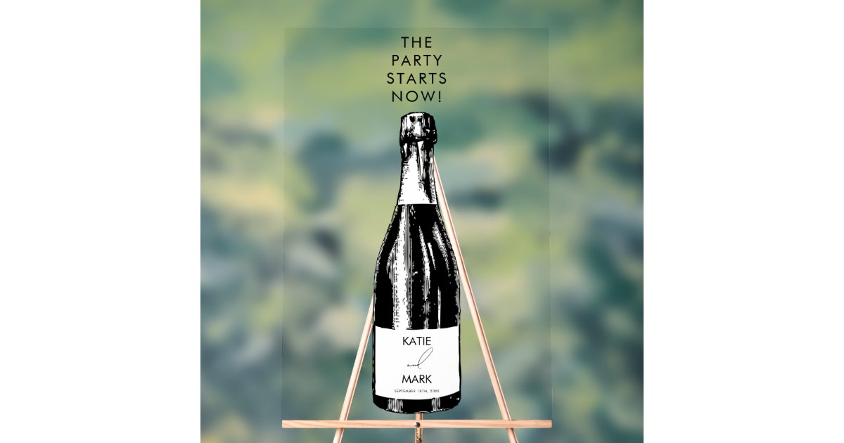 Celebration Party Starts Now Wedding Welcome Acrylic Sign | Zazzle