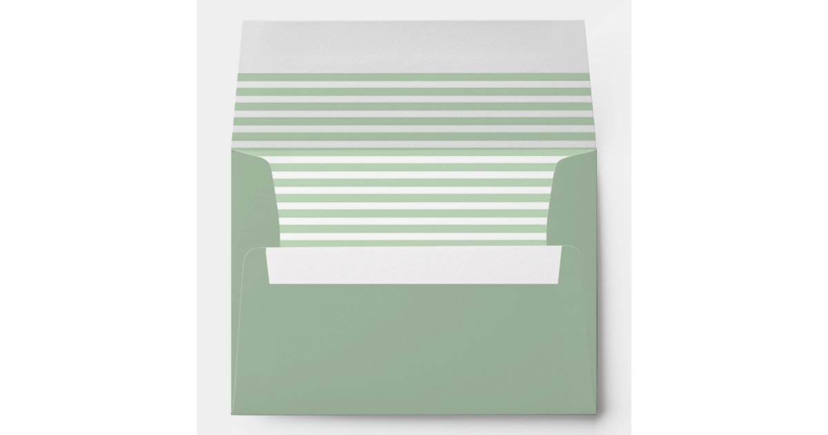 Celery Green and White Striped Envelope | Zazzle