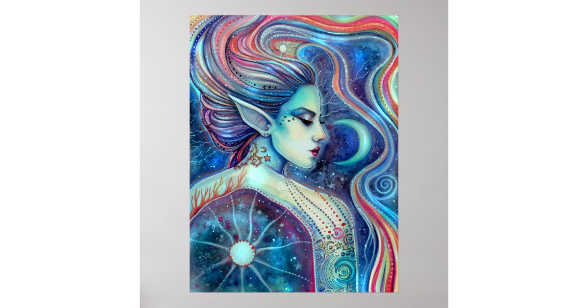 Celesta Fantasy Art Celestial Fairy Poster | Zazzle