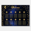 Celestial 10 Tables Seating Chart Gold Stars Blue Foam Board | Zazzle