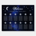 Celestial 12 Table Seating Chart Silver Stars Blue Foam Board | Zazzle