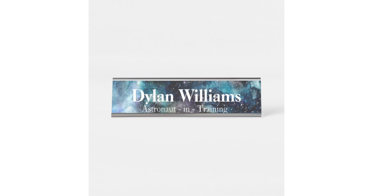 Celestial Background Desk Nameplate | Zazzle