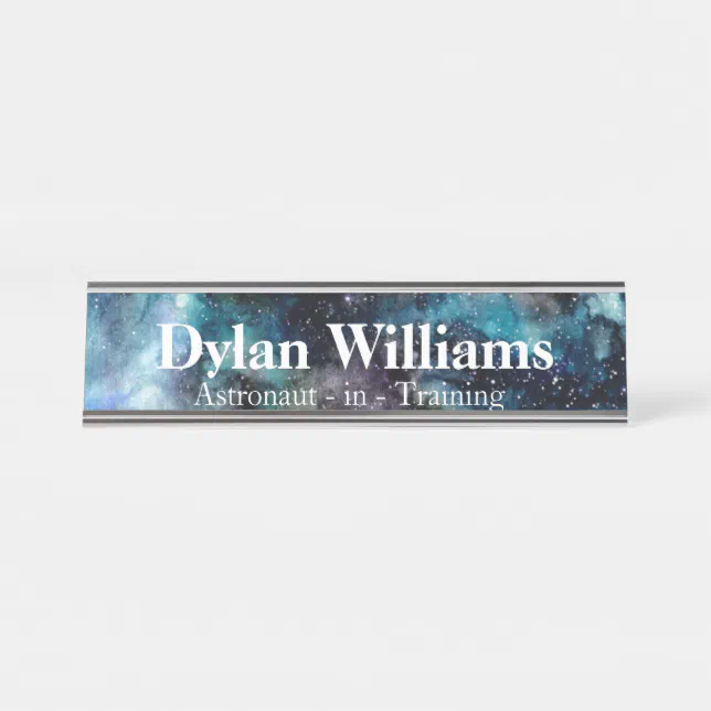 Celestial Background Desk Nameplate | Zazzle