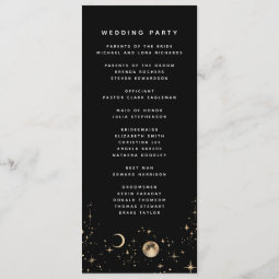 Celestial Black and Gold Wedding Programs | Zazzle