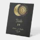 Celestial Black Gold Sun Moon Crest Table Sign | Zazzle