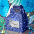 Celestial Blue Swirls & Stars Gable Favor Box | Zazzle