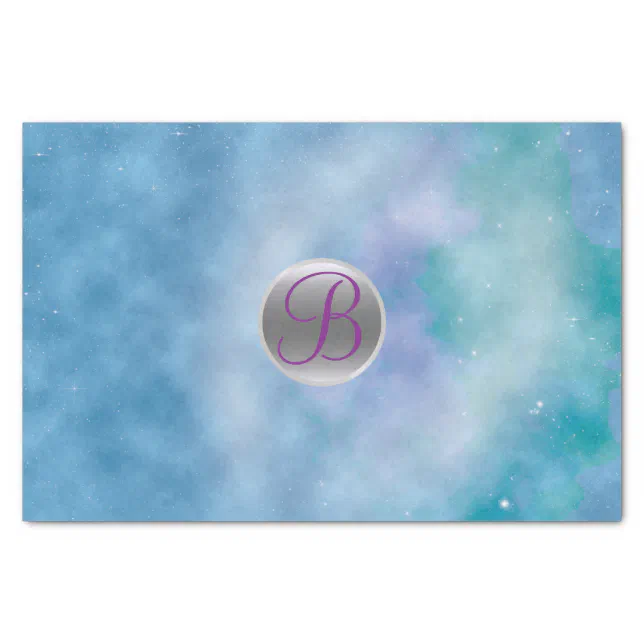 Celestial Cosmic Sky Monogram Letter Initial Tissue Paper | Zazzle