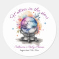 Celestial Crystal Ball Astrology Baby Shower Classic Round Sticker | Zazzle