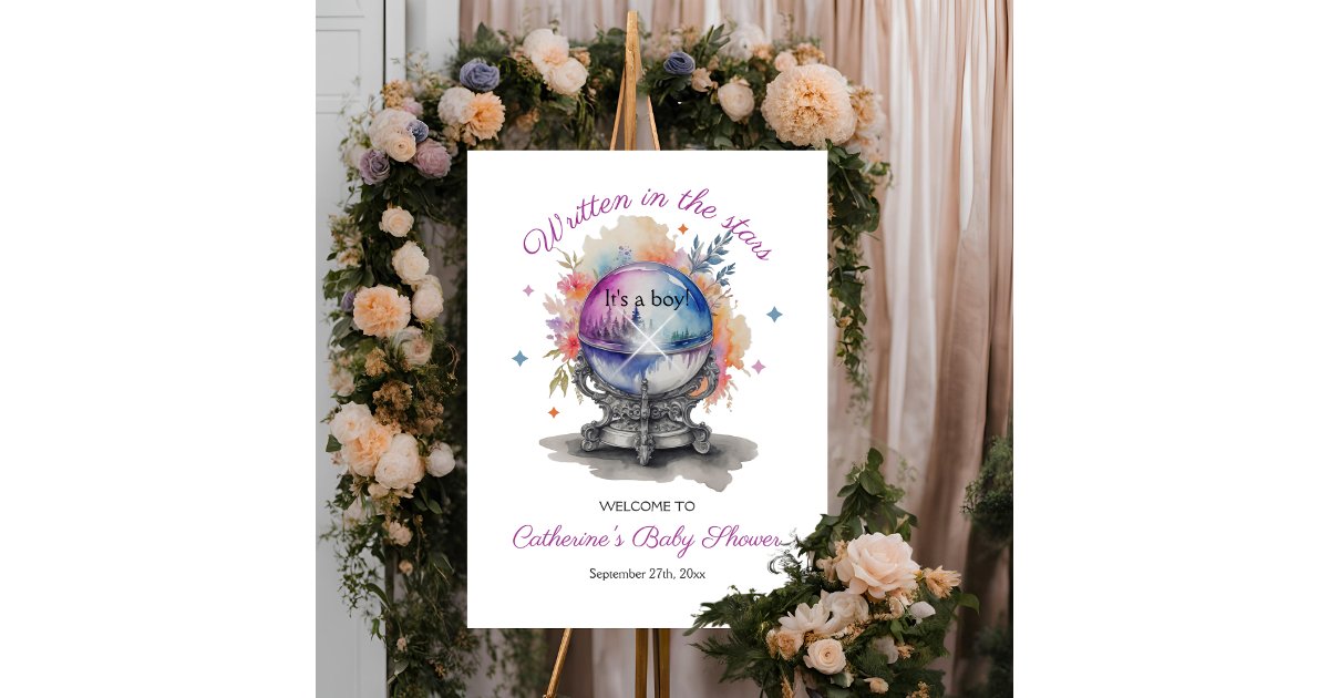 Celestial Crystal Ball Astrology Baby Shower Foam Board | Zazzle