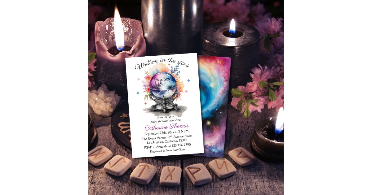 Celestial Crystal Ball Astrology Baby Shower Invitation | Zazzle