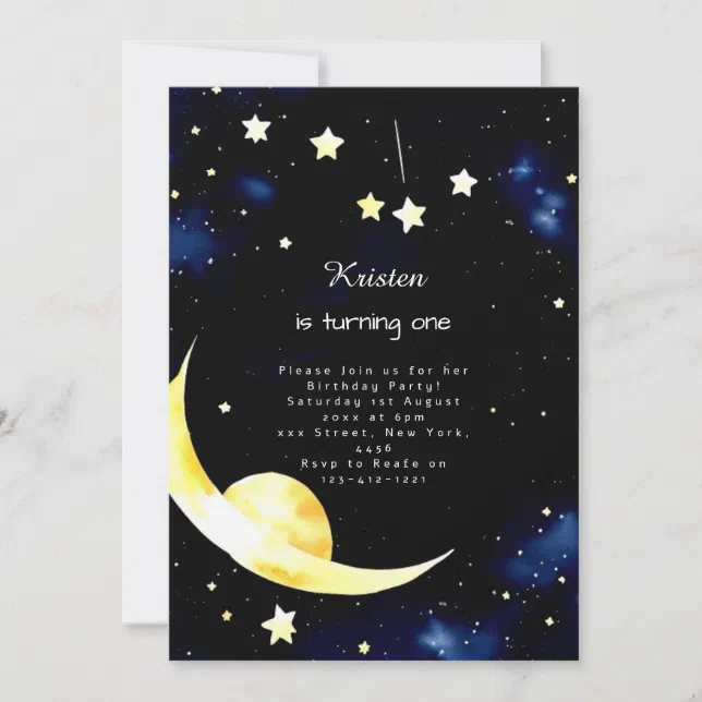 Celestial Custom Stardust Birthday Invitation | Zazzle