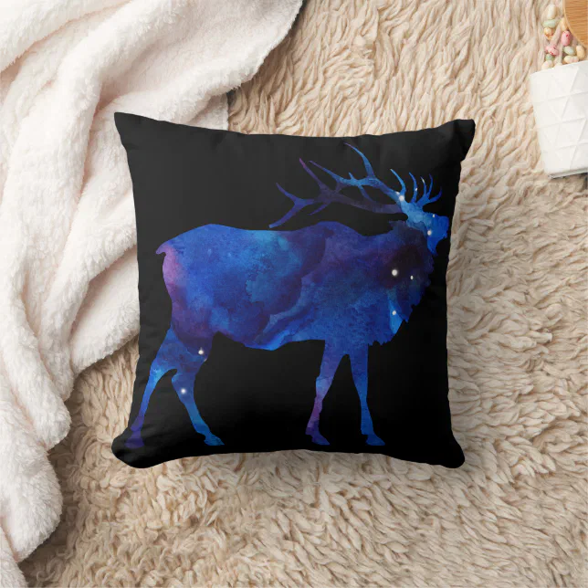 Celestial Elk Silhouette Throw Pillow | Zazzle