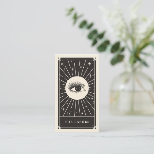 Celestial Eye Tarot Lashes Black Business card | Zazzle
