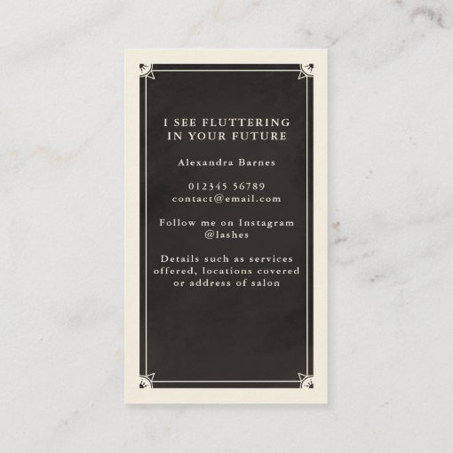 Celestial Eye Tarot Lashes Black Business card | Zazzle