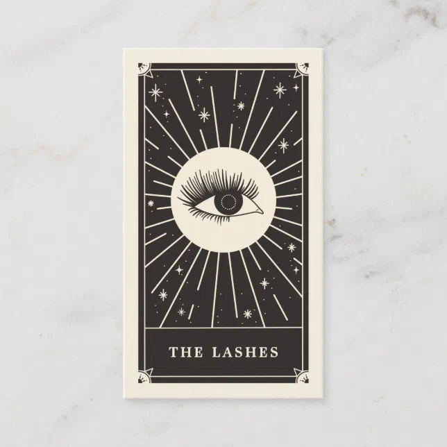 Celestial Eye Tarot Lashes Black Business card | Zazzle
