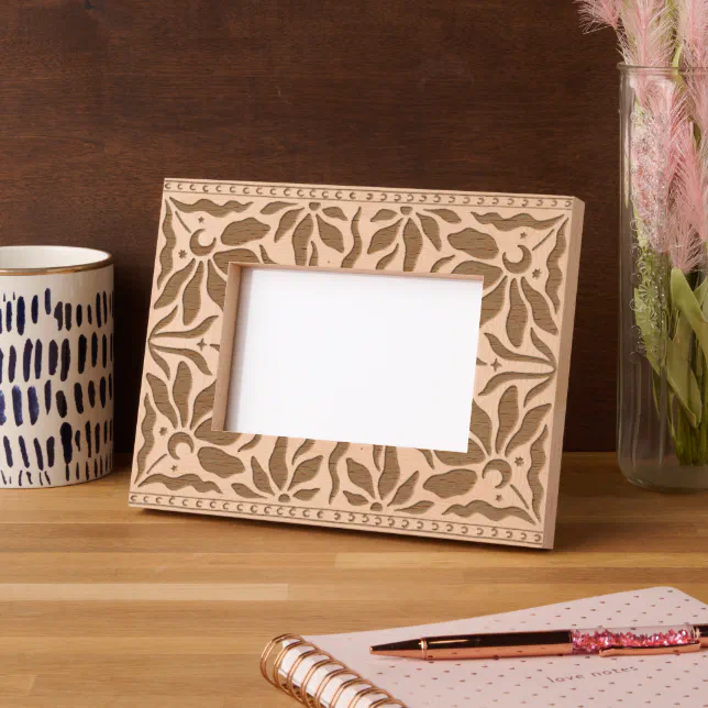 Celestial Floral Laser Etched Picture Frame Engraved Frames | Zazzle