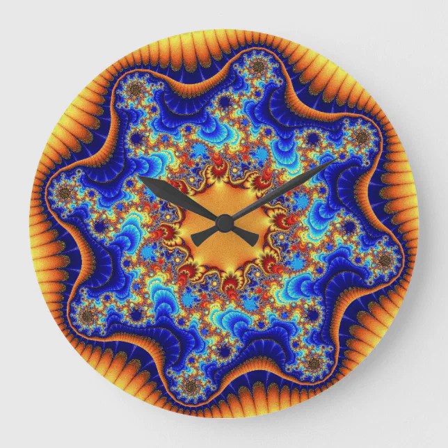 Celestial Fractalscope Large Round Wall Clock | Zazzle
