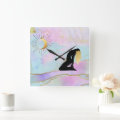 Celestial Goddess Rainbow Pastel Glitter AP22 Square Wall Clock | Zazzle