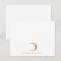 Celestial Gold Crescent Moon Note Card | Zazzle