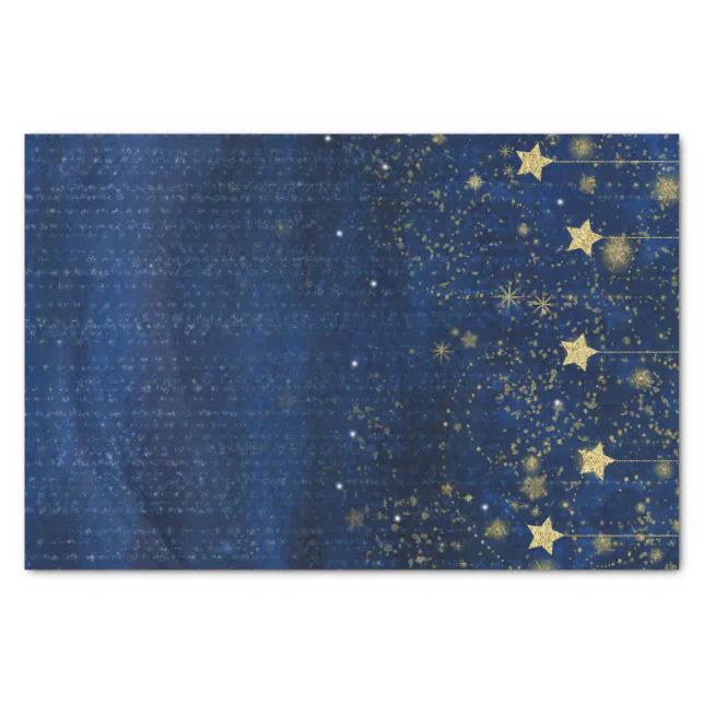Celestial Gold Stars Sparkle Night Sky Custom Gift Tissue Paper | Zazzle