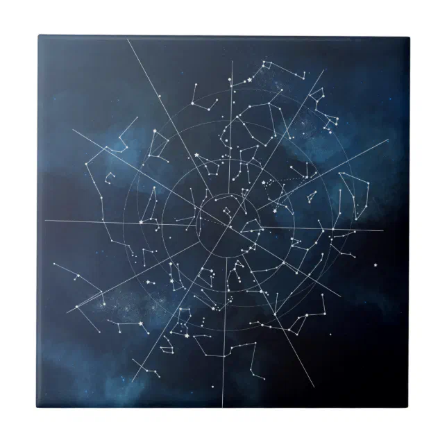 Celestial Map Ceramic Tile | Zazzle