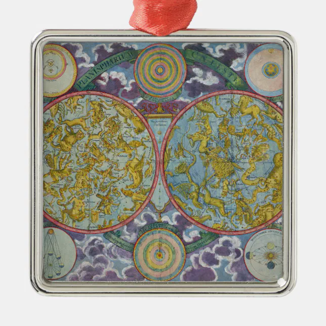 Celestial Map of the Planets Metal Ornament | Zazzle