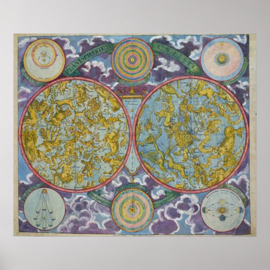 Celestial Map of the Planets Poster | Zazzle.com
