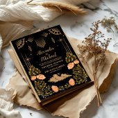 Celestial Midnight Black Stars Wedding Invitation | Zazzle