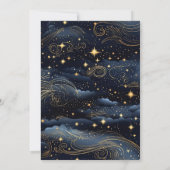 Celestial Midnight Blue Stars Moon Wedding Invitation | Zazzle
