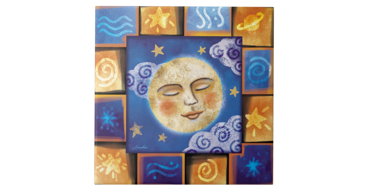 Celestial Moon Ceramic Tile | Zazzle