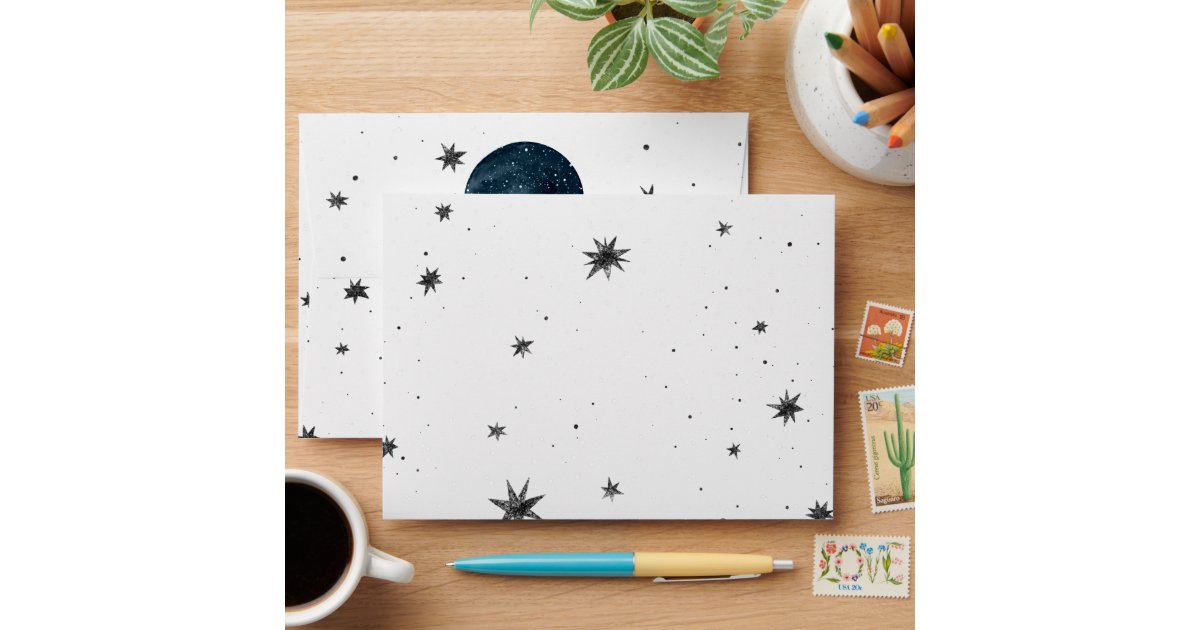 Celestial Moon | Night Sky Personalized Envelope | Zazzle