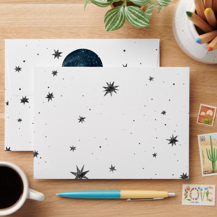 Celestial Moon | Night Sky Personalized Envelope | Zazzle