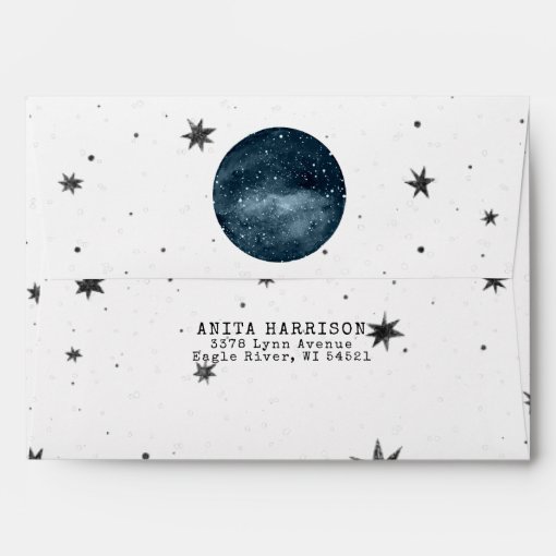 Celestial Moon | Night Sky Personalized Envelope | Zazzle