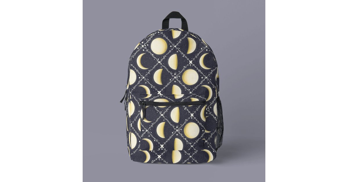 Celestial Moon Phases Pattern Printed Backpack | Zazzle