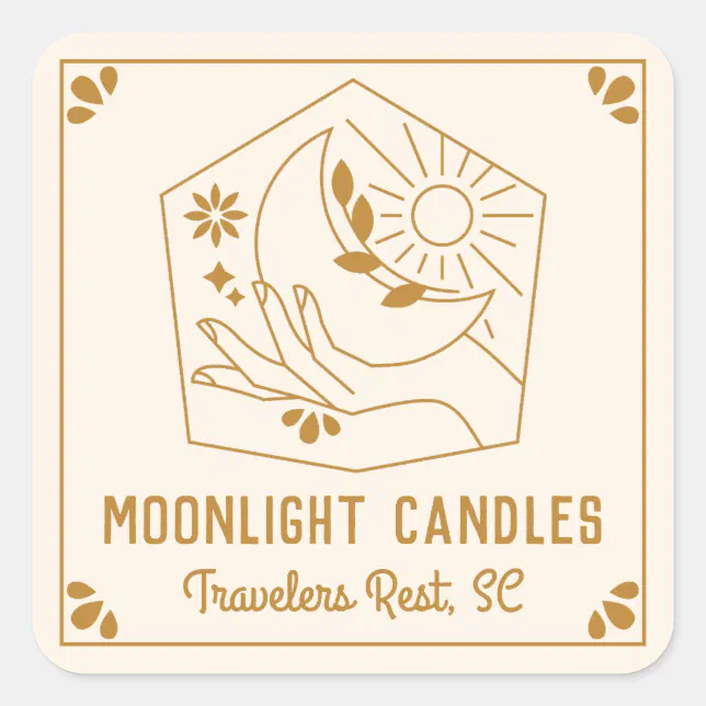 Celestial Moon Product Label | Zazzle